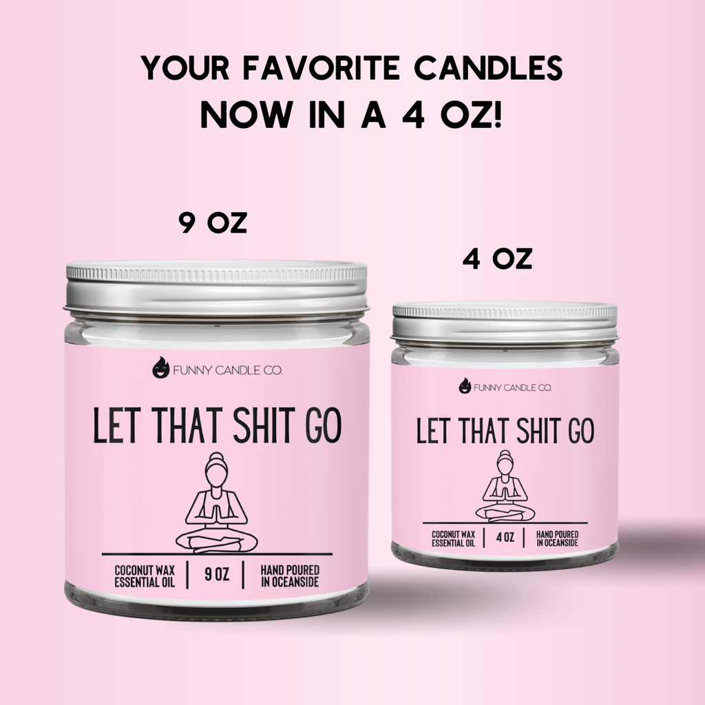 Let That Shit Go (pink)- Funny Candle – Good Health Good Vibes Good Life